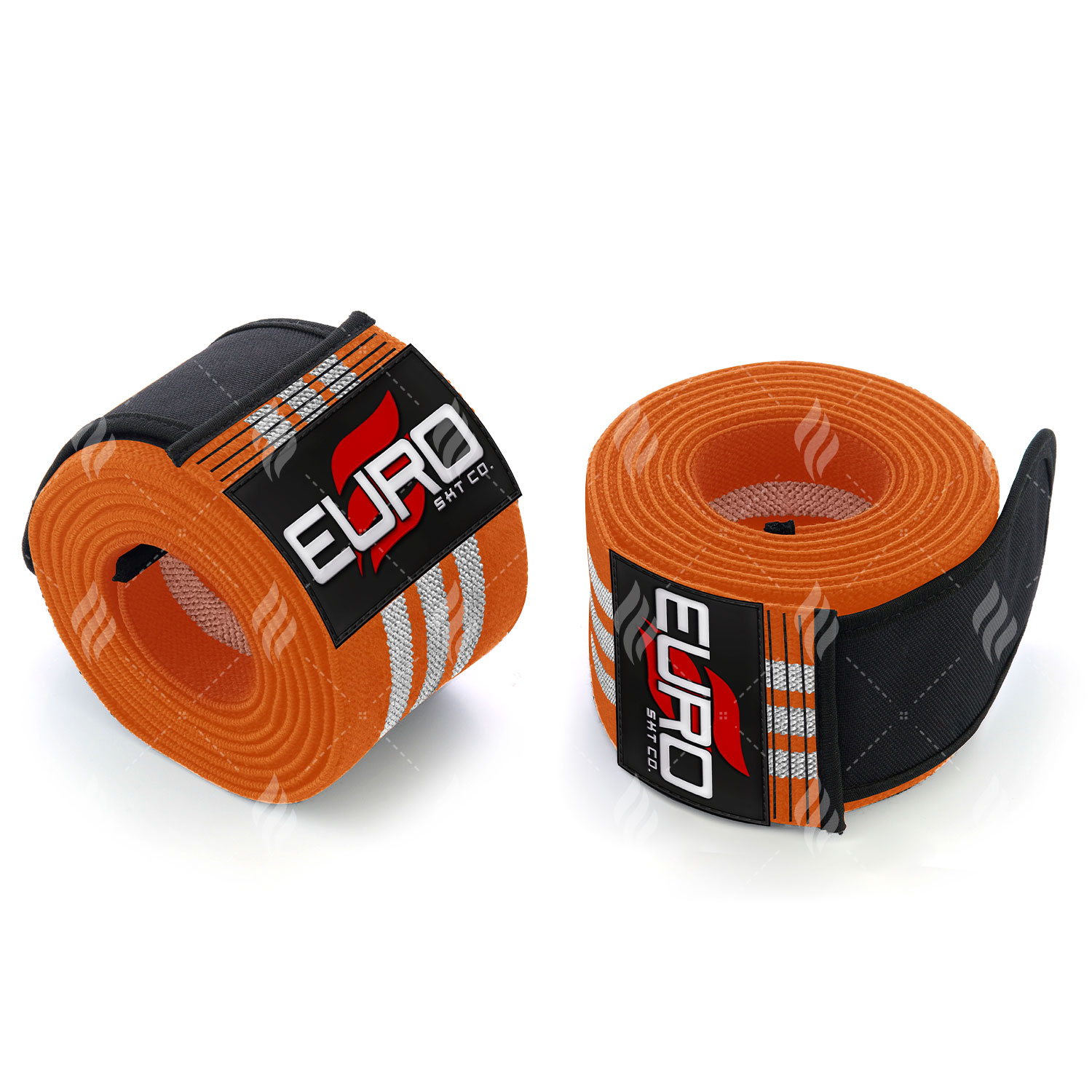 Solid Orange Base Three Strips Knee Wrap – Gym Essentials
