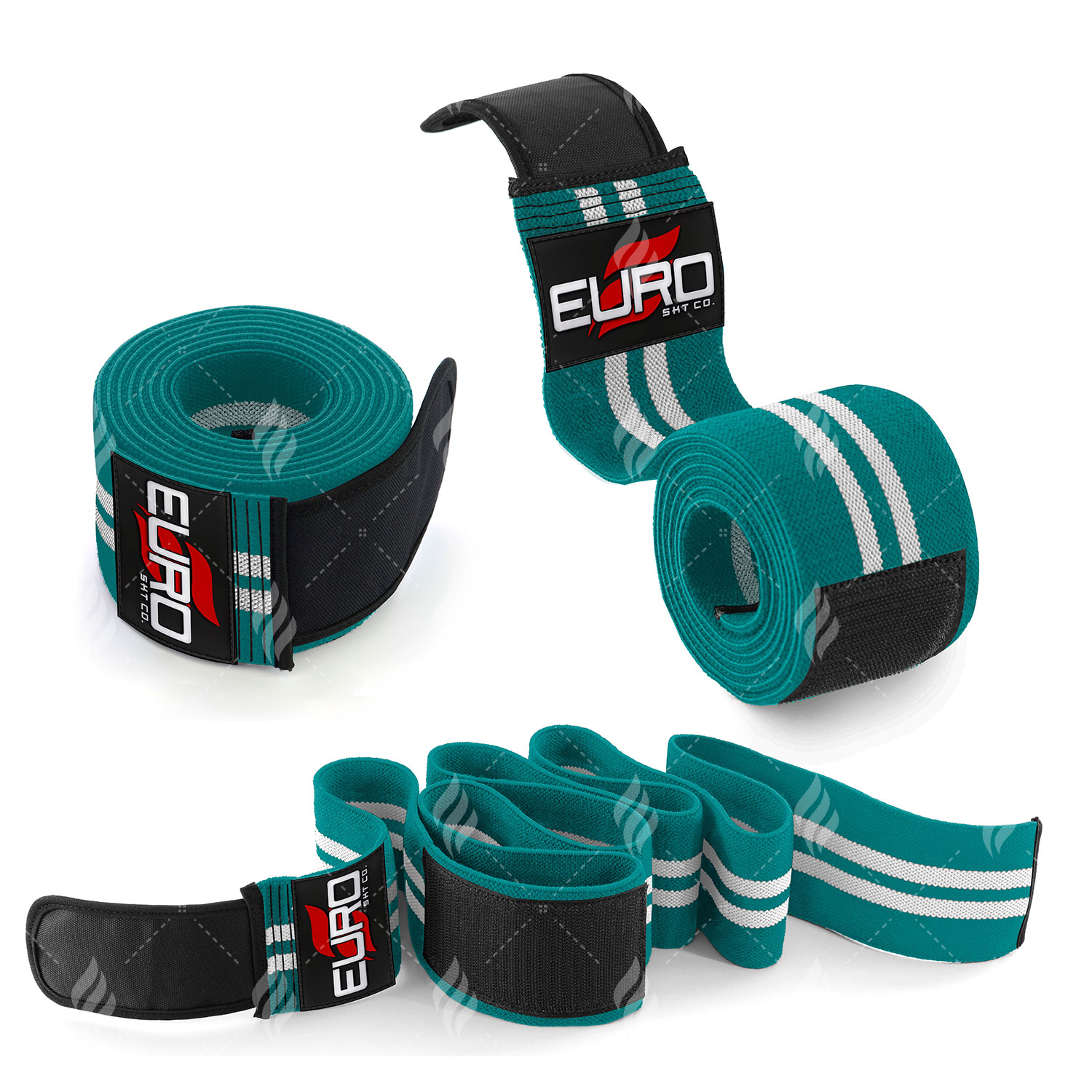 Solid Teal Two Strips Knee Wrap – Gym Essentials