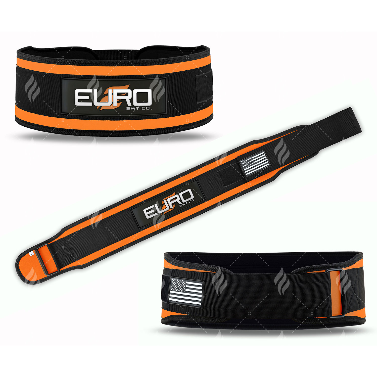 Front Orange Solid Nylon Weightlifting 5″ Belt – Gym Essentials