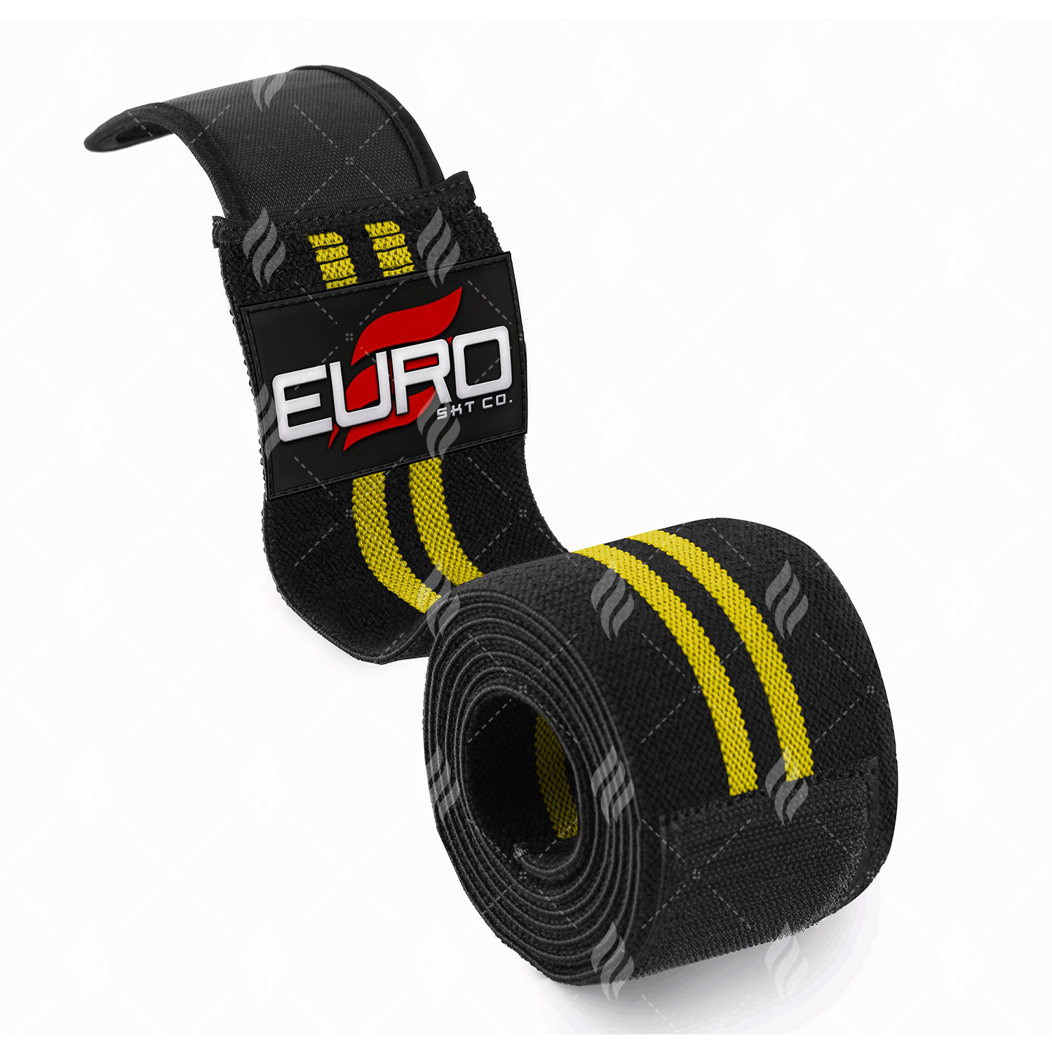 Solid Yellow Two Strips Knee Wrap – Gym Essentials