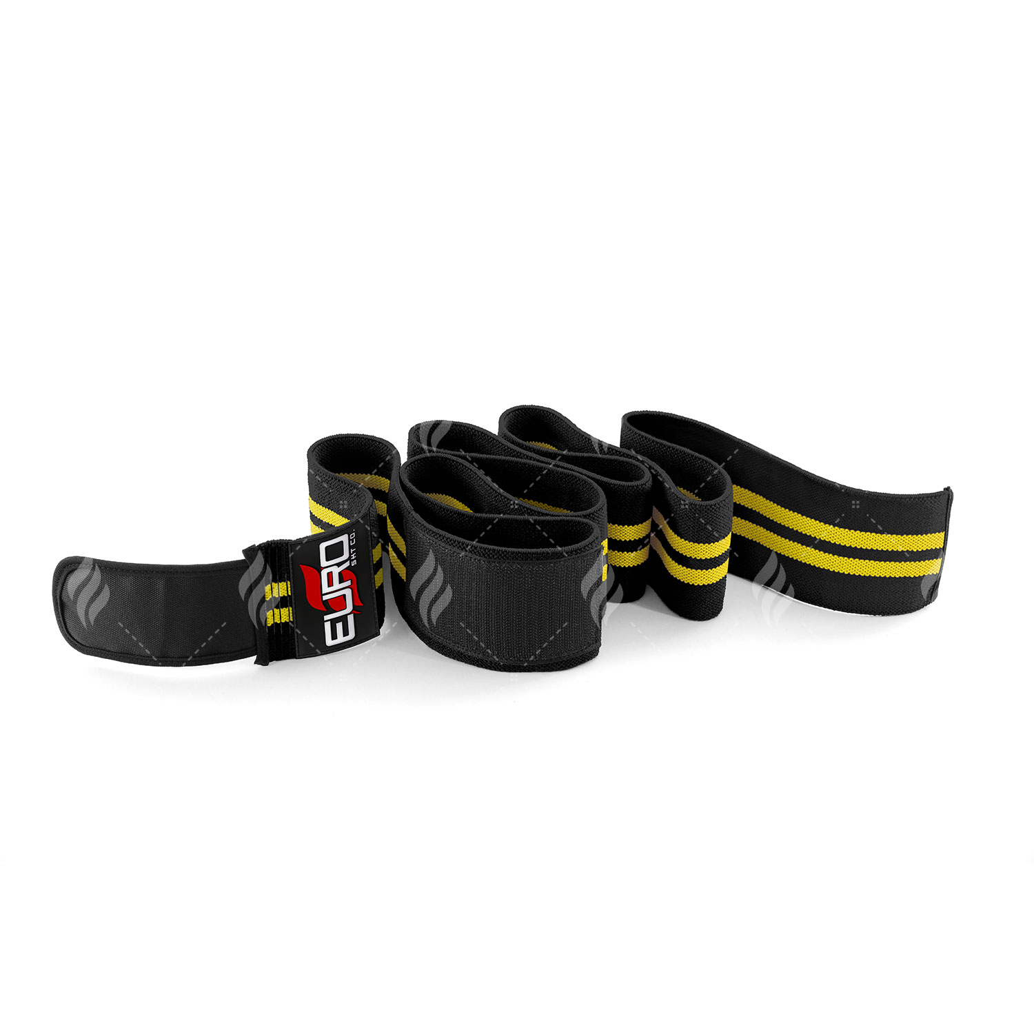 Solid Yellow Two Strips Knee Wrap – Gym Essentials